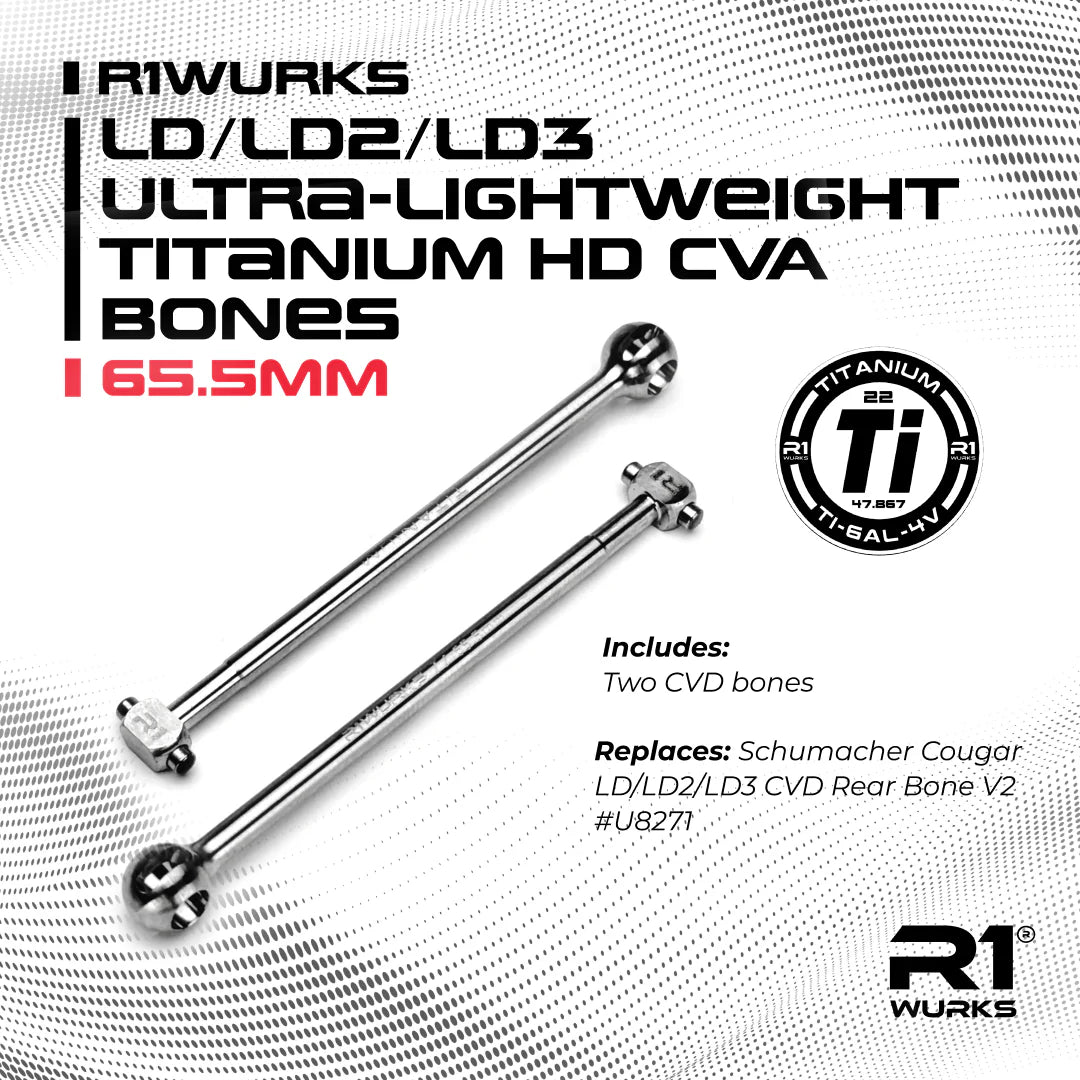R1 Wurks 900119 LD/LD2/LD3 Ultra-lightweight Titanium HD CVD Bones 65 ...