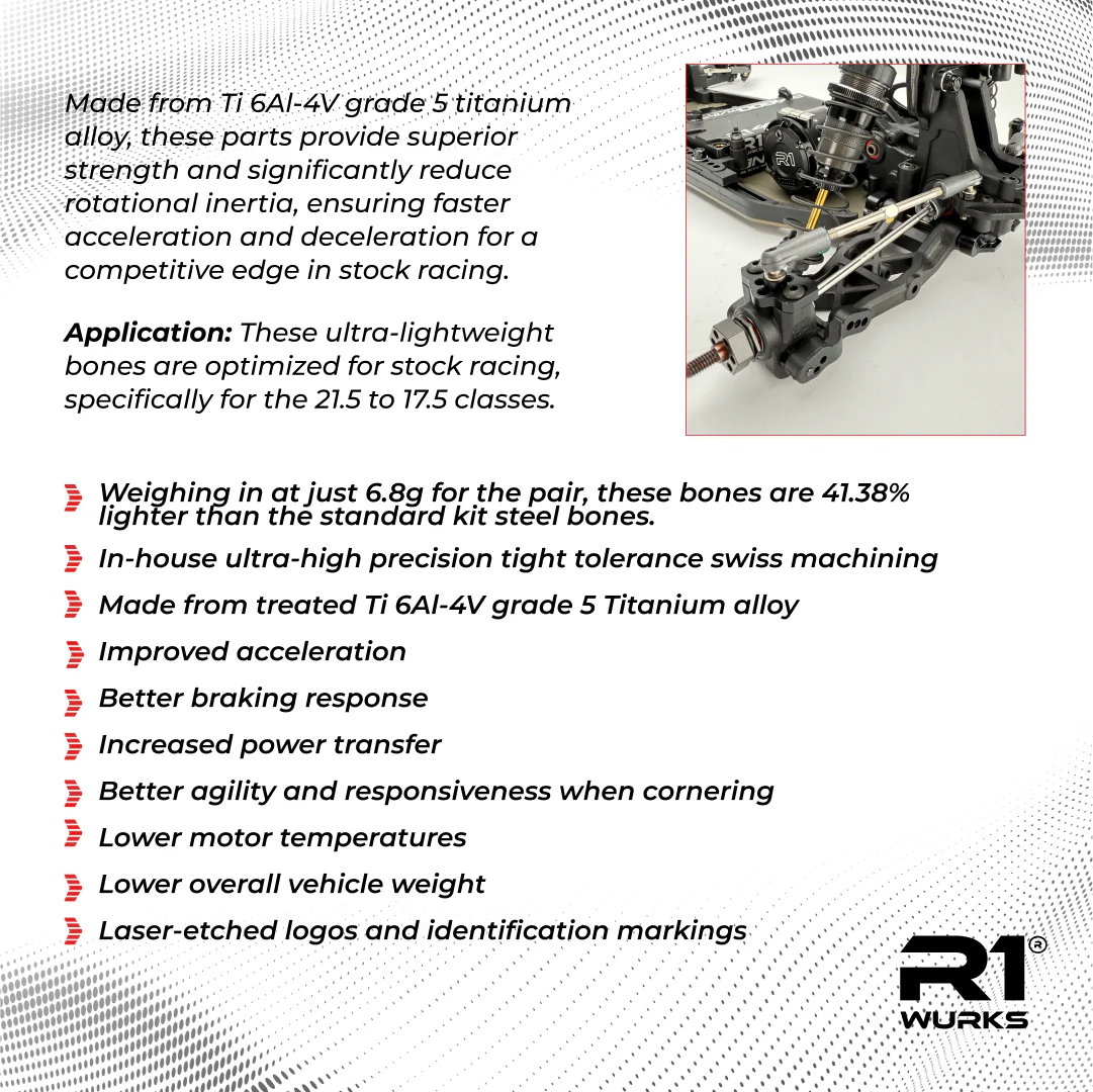 R1 Wurks 900119 LD/LD2/LD3 Ultra-lightweight Titanium HD CVD Bones 65 ...