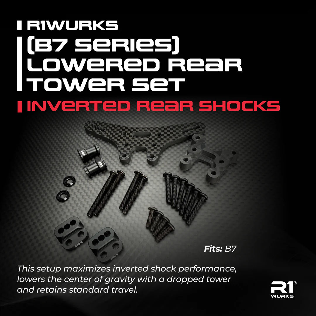 R1 Wurks 900154 Lowered Rear Tower Set, Inverted Rear Shocks for B7 ...