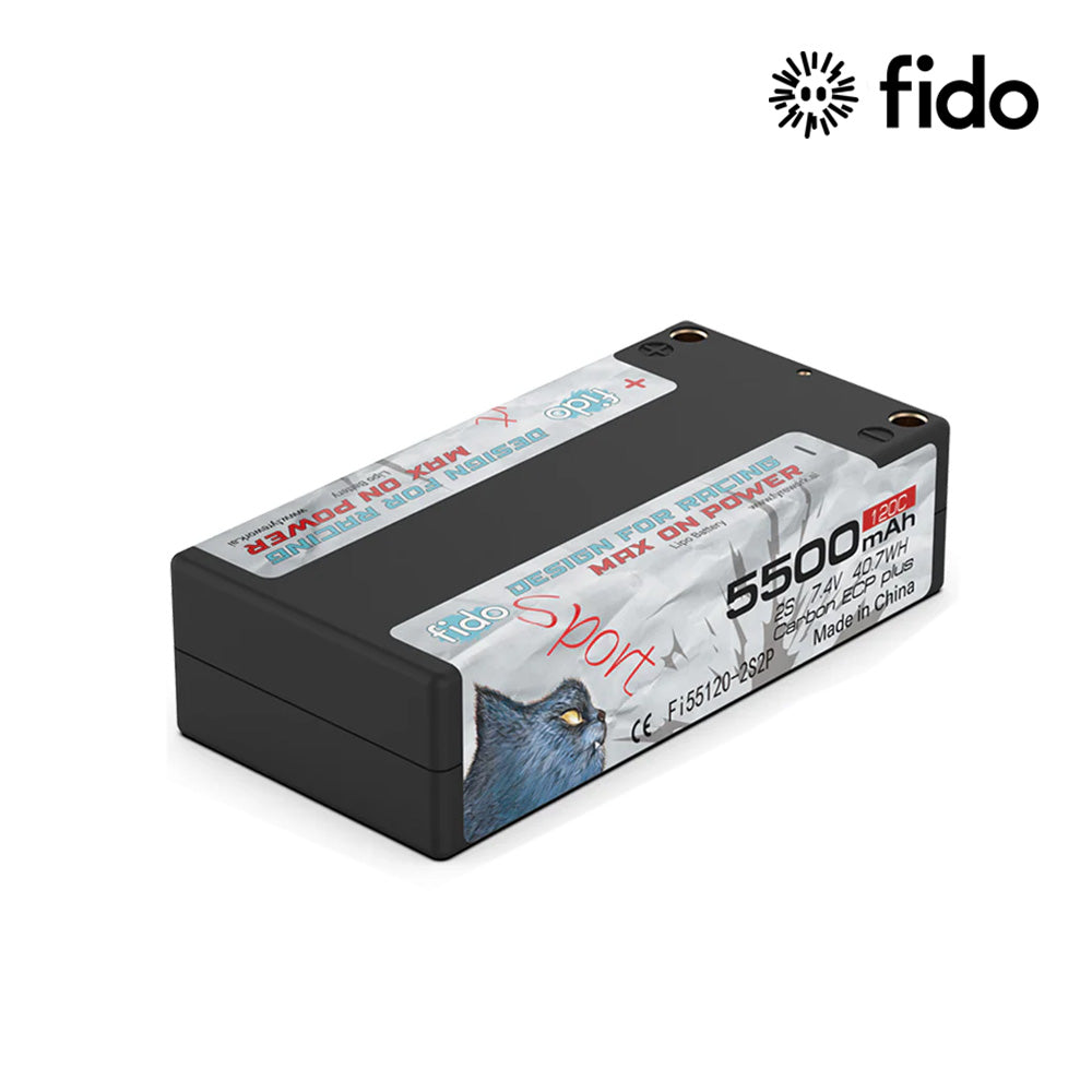 Fido 5500mAh 2S 7.4V 120C Sport Shorty Lipo Battery – Smokem