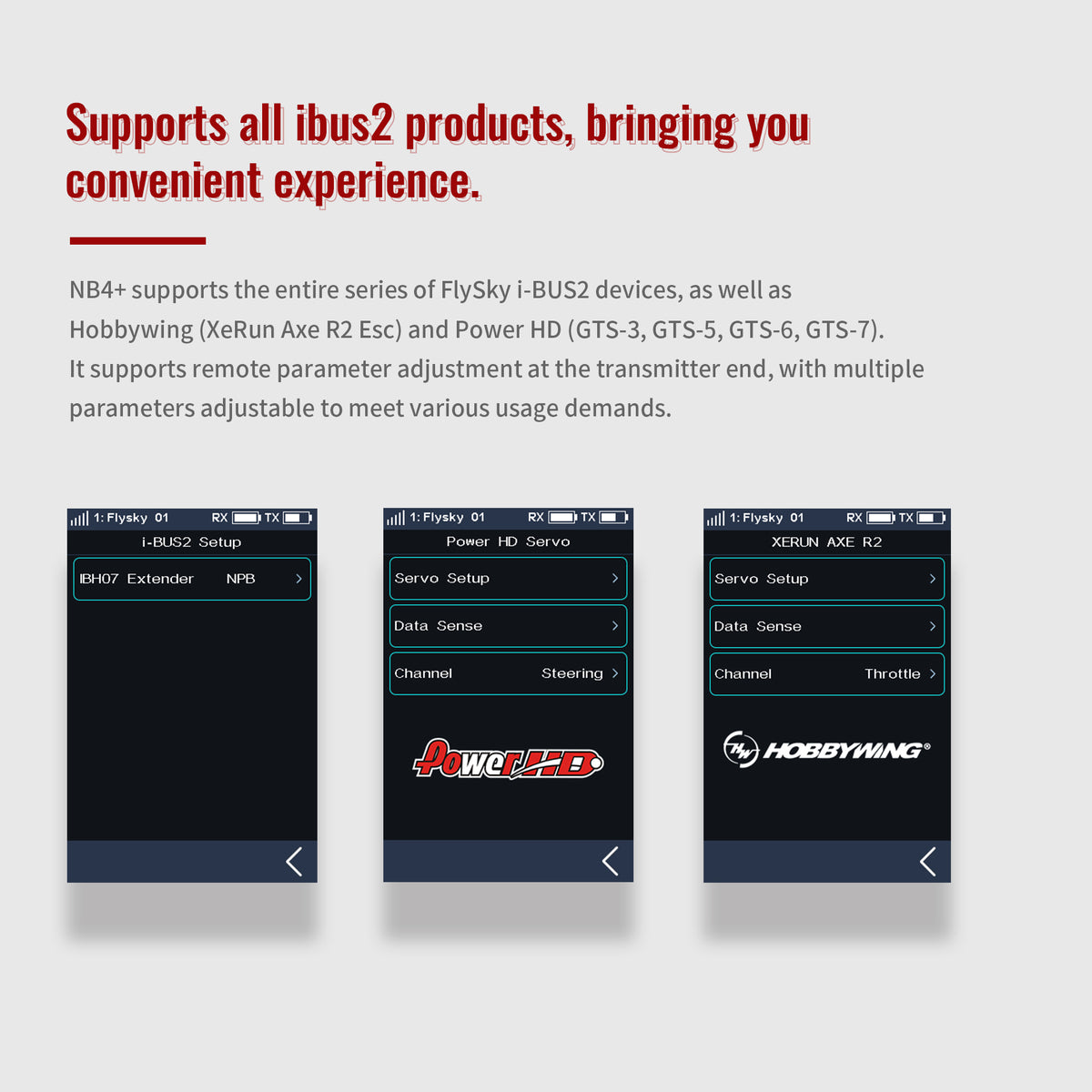 Flysky Noble NB4+ NB4 Plus Hi-Bright Touchscreen Wheel Radio System ...