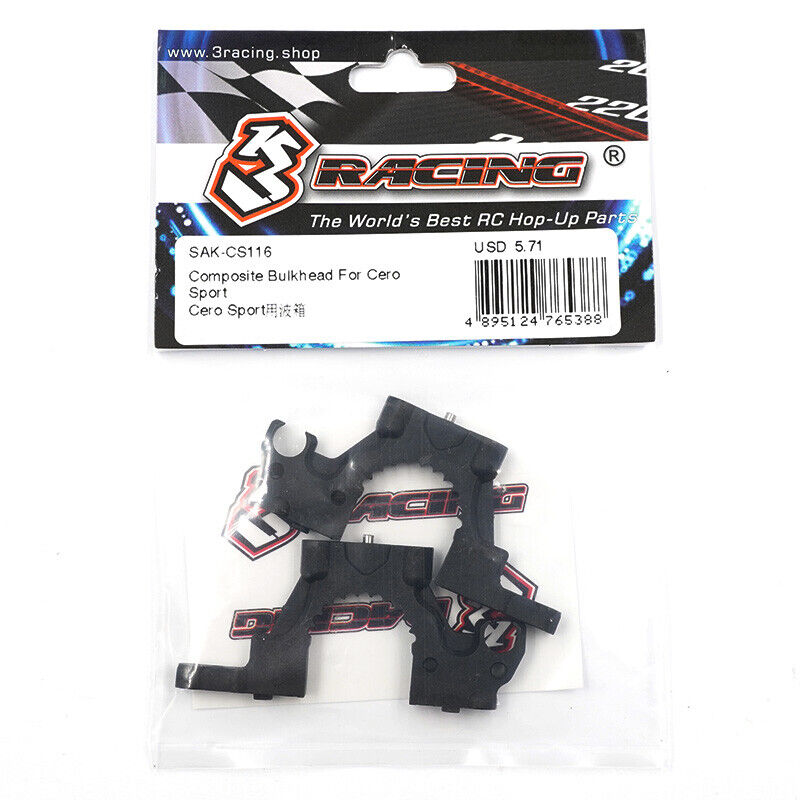 3Racing SAK-CS116 Composite Bulkhead Set Black for Cero Sport – Smokem
