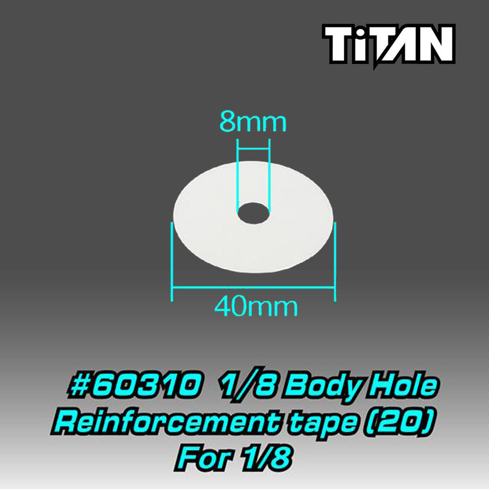 TiTAN 60310 1/8th Pan Car Body Hole Reinforcement Tape (20) – Smokem