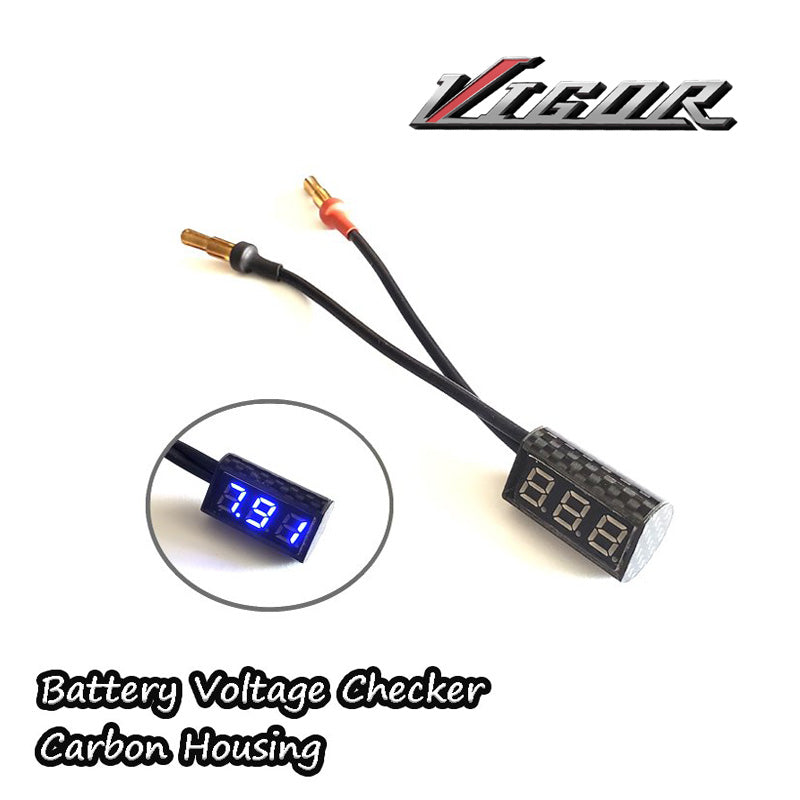 Vigor TA357 Blue-LED Battery Checker with Carbon Fiber Housing | Smokem